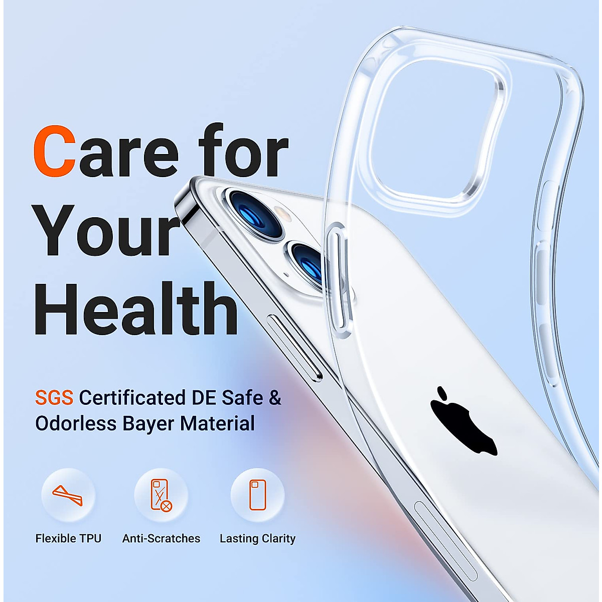 TORRAS for iPhone 13 Case/iPhone 14 Case Clear, Never Yellow, Military Grade Drop Tested, Protective Slim Thin Case for iPhone 13 Phone Case/iPhone 14 Phone Case, 6.1", Crystal Clear