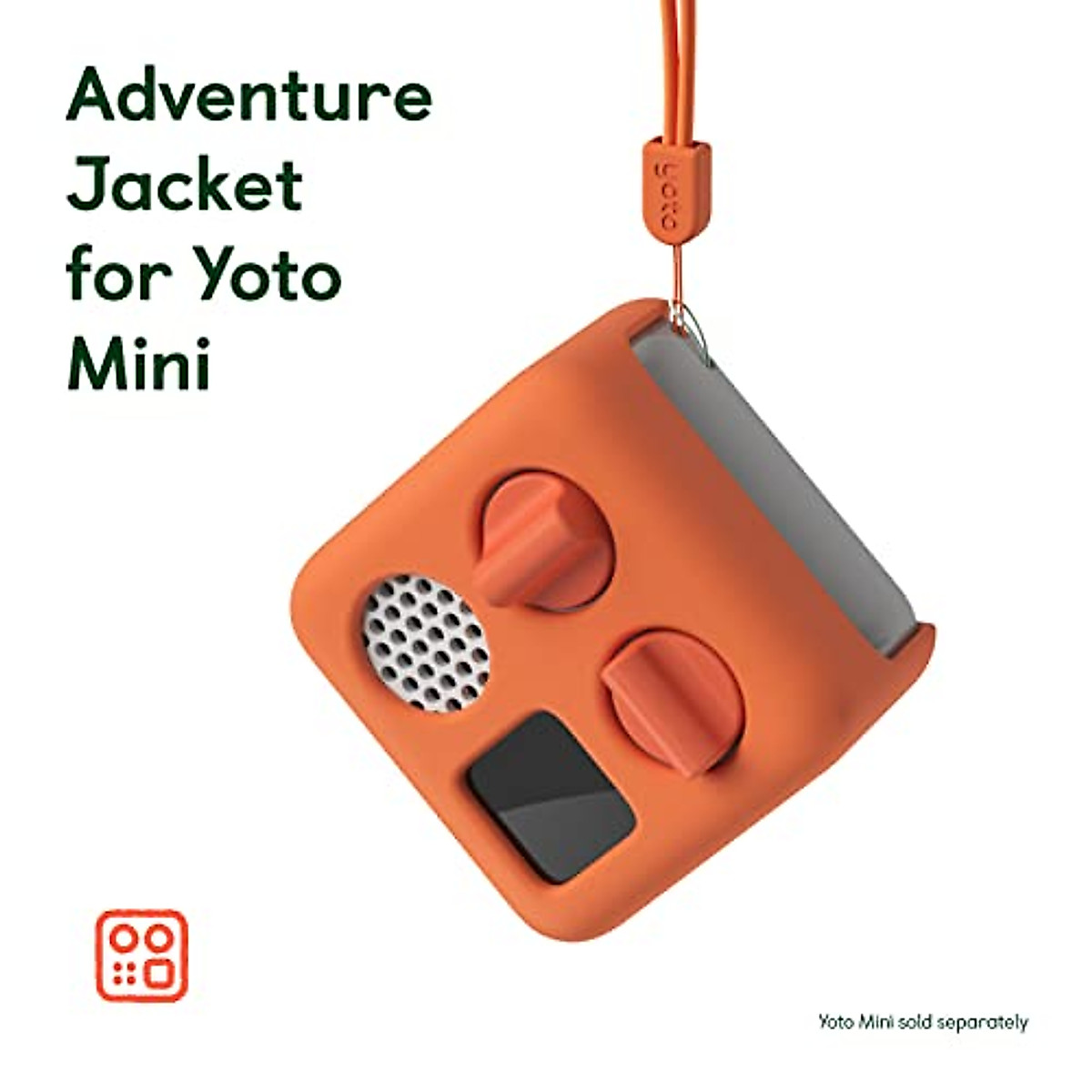 Yoto Mini Adventure Jacket in Fruit Punch (Orange) with Matching Wrist Lanyard – Accessory for Kids Yoto Mini Audio Player, Anti-Slip Silicone Skin Cover, Fitted Protective Sleeve Case