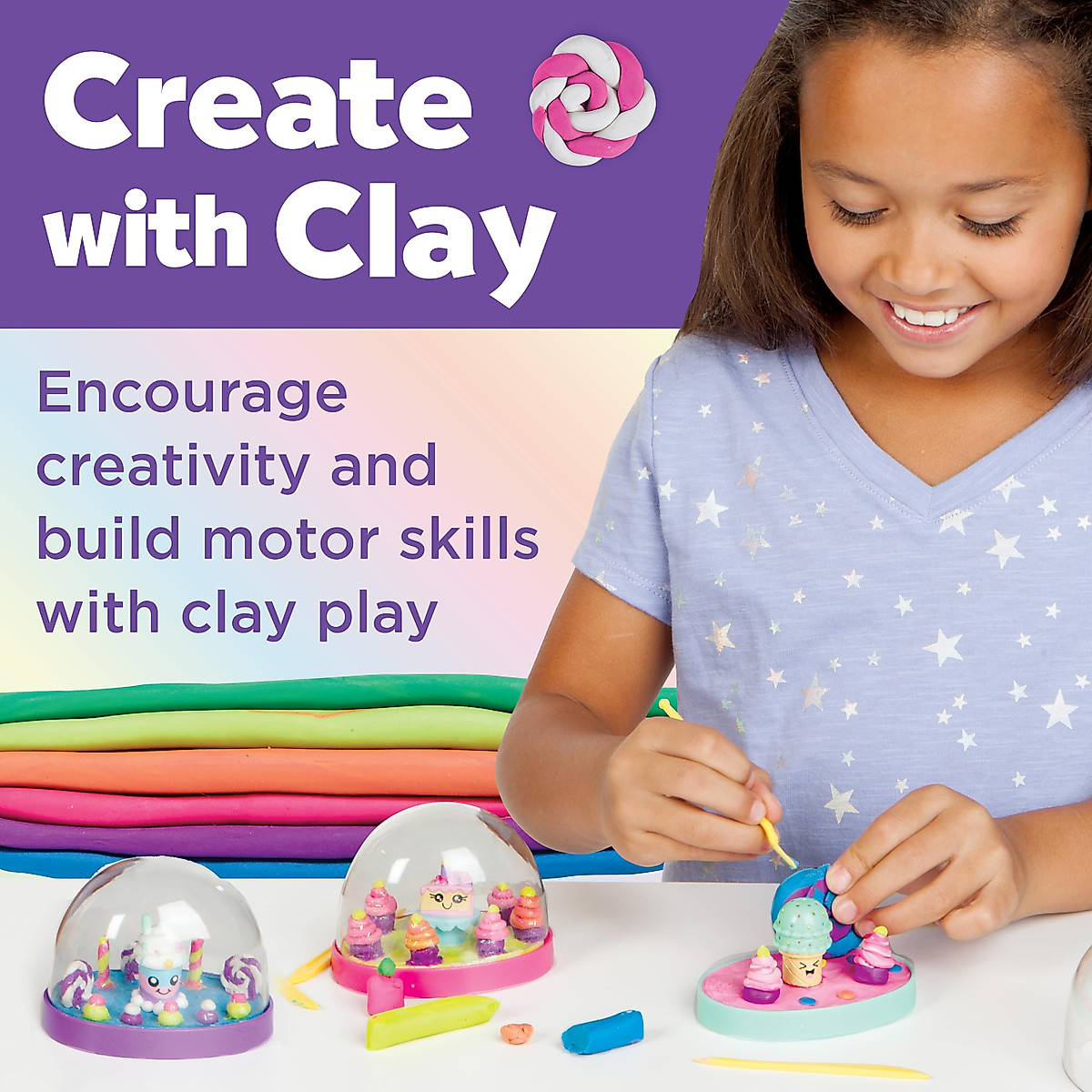 Creativity for Kids Make Your Own Water Globes: Sweet Treats - Girls Arts and Crafts for Ages 6-8+, Create 3 DIY Snow Globe Kids Toys, Gifts for Girls