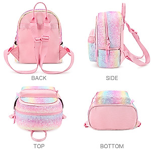 mibasies Mini Backpack for Girls Kids Rainbow Purse