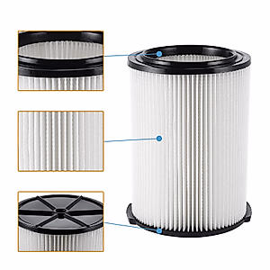 Shop Vac Filter for Rid-gid Model WD06250,WD06700,WD06701,WD09450,WD09700,WD09701, WD14500, WD16350,WD16360,WD16650 Vacuum Filter Replacement.