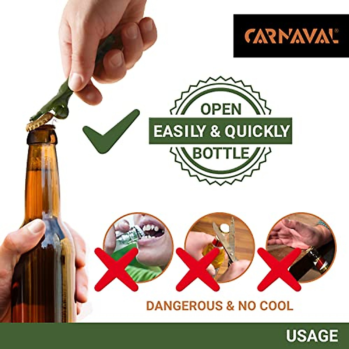 CARNAVAL Green Army Man Bottle Opener - Unique Funny Bottle Opener Bartender Compatible As Coke Bottle Opener - Metal Bottle Opener Man - Mini Soldier Bottle Opener - Creative Cool Bottle Opener