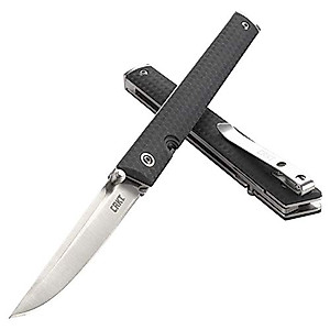 CRKT CEO EDC Folding Pocket Knife: Low Profile Gentleman's Knife, Everyday Carry, Satin Blade, IKBS Ball Bearing Pivot, Liner Lock, Glass Reinforced Fiber Handle, Deep Carry Pocket Clip 7096