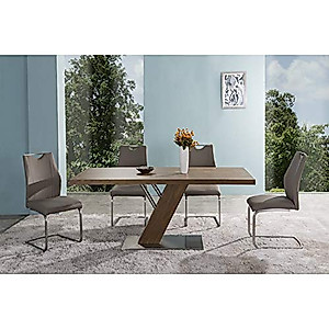 Armen Living Bravo Dining Accent Chair-Set of 2, 39" x 23" x 17", Coffee