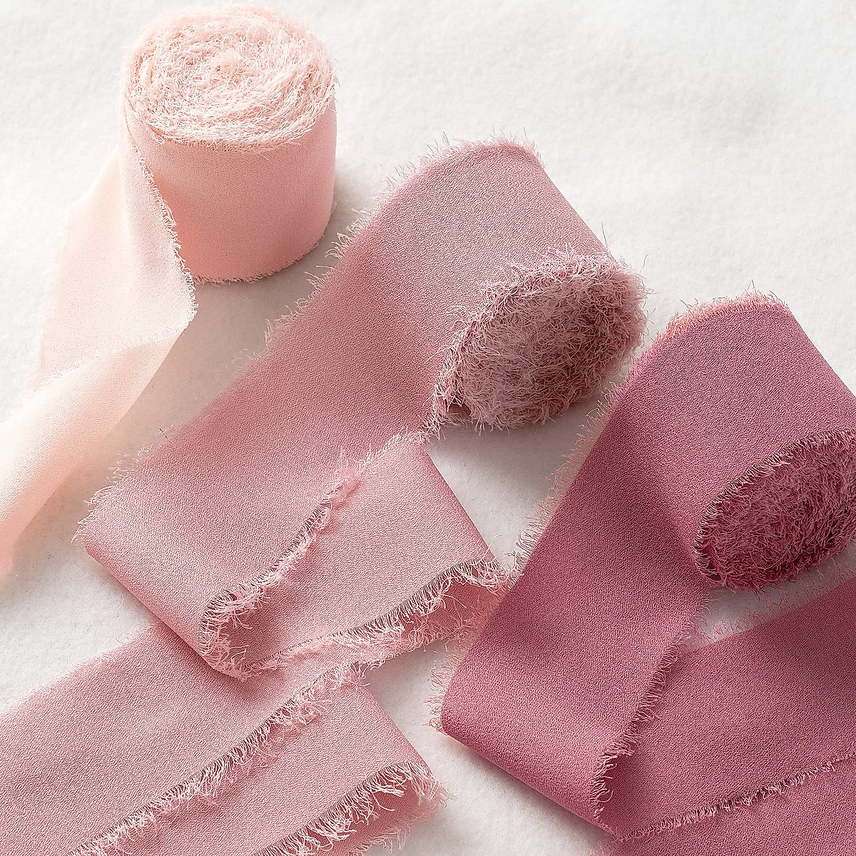 JEDIA Valentine's Day Ribbon, 3 Rolls Dusty Rose Flower Ribbons, 1.5" x 7Yd Pink Bouquet Ribbon Set for Wedding Invitations, Gift Wrapping, Wedding Decor, Bouquet Wrap, Bow Making, Bridal Bouquets