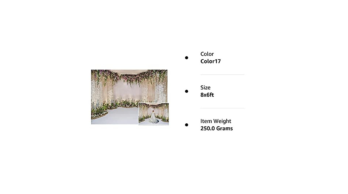Elegant 8x6ft Wedding Backdrop for Weddings & Events