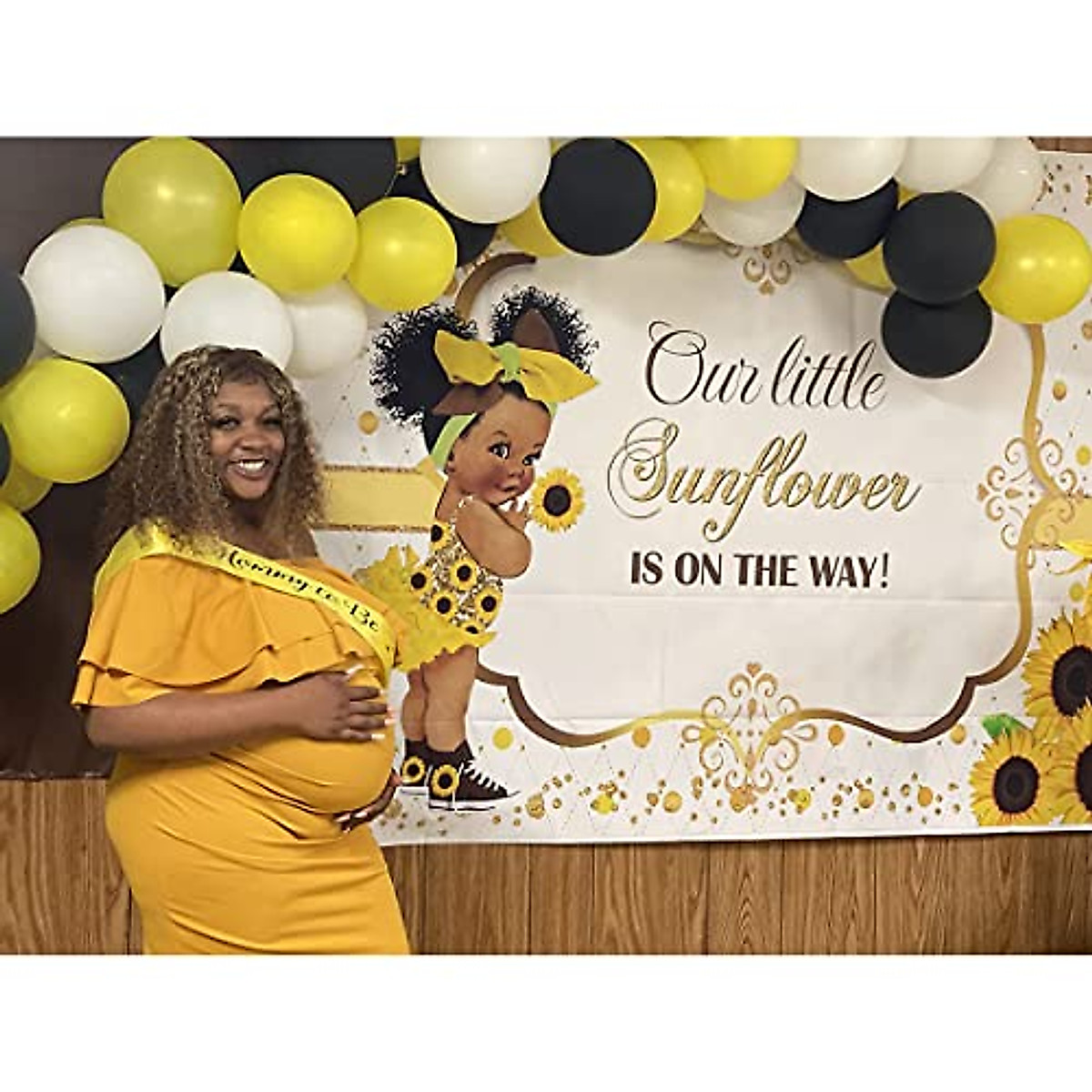 Avezano Sunflower Baby Shower Backdrop Baby Girl Baby Shower Party Decoration Our Little Sunflower is on The Way Photo Background (7x5ft)