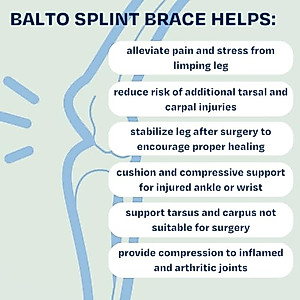 Balto Splint Carpal/Tarsal Brace- Hyperextension Dog Brace – Brace with Aluminum Splint – Supports Fractures and Sprains – Front Leg Support (Large)