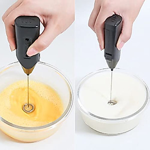 Unbrella Superior 2Pcs Electric Milk Frother USB Battery Powered Portable Blender Whisk Mixer for Coffee Kitchen Gadgets(Black&White)