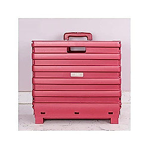 OMOONS Shopping Cart Foldable Shopping Cart Portable Grocery Utility Cart Ultra-Light Shopping Trolley for Shopping, Picnic, Home Storage Utility Cart/Red