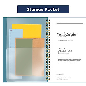 2023-2024 Cambridge® WorkStyle Balance Academic Weekly/Monthly Planner, 5-1/2" x 8-1/2", Teal, July 2023 to June 2024, 1606-200A-12