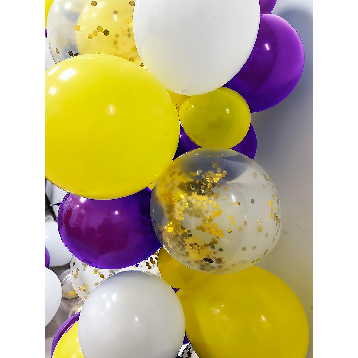 Graduation Party Decorations Purple Yellow 2024/Purple Yellow Balloons Purple Graduation Decorations 2024 NYU/Mardi Gras Party/Purple Yellow Gold Birthday Party Decoration Balloons of 40pcs