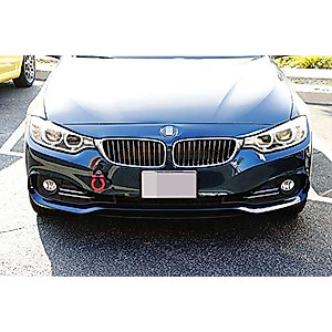 iJDMTOY Red Track Racing Style Tow Hook Ring Compatible With BMW 1 2 3 4 5 X1 X3 X4 X5 X6 Series, Compatible With MINI Cooper F54 F55 R60 R61, Made of Lightweight Aluminum