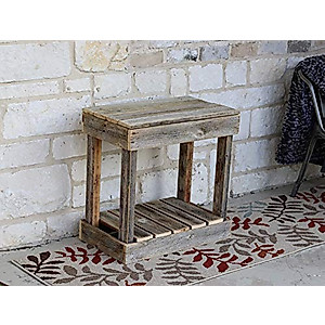 Natural Slatted End Table