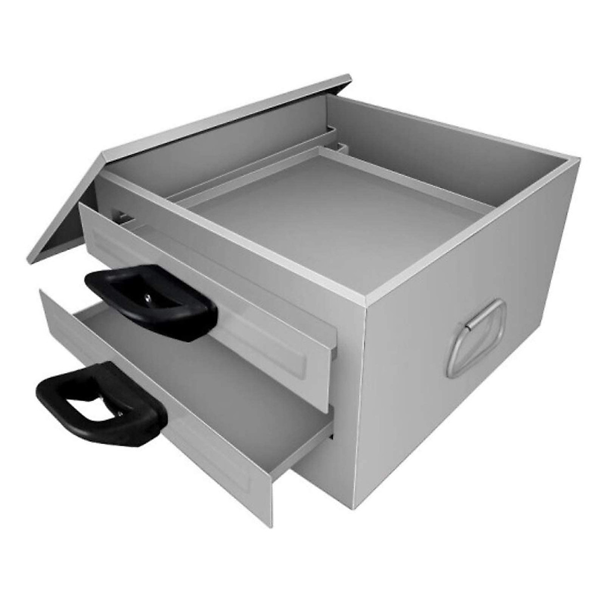 E-KEYWAY Top Open Chinese Rice Noodle Roll Food Steamer with Extra Tray Stainless Steel Square Tier/Layer Cooking Cuisine Guangdong Recipes Cookware (Tier-O2-L)