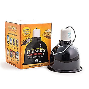 Fluker's Sun Dome Reptile Lamp - Deep Dome Flush Mount Light Fixture,White, 5.5 Inches,Black