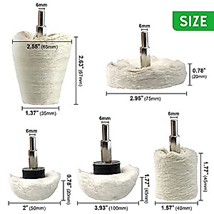 10PCS Buffing Wheel for Drill, Flannelette Polishing Wheels Mixed Polish Head Kit with 1/4'' Shaft for Car Wheel Aluminum Stainless Steel Chrome Manifold Washing & Polishing