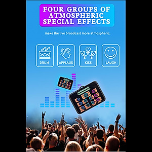 Hosabely Voice Changer, Compact Sound Card for PS4/PC/Xbox/Switch/Phone/Pad,Sound Effects Machine Mixer Board for Skype YouTuber Karaoke Gaming Recording Live Streaming with Microphone/Green LED Light