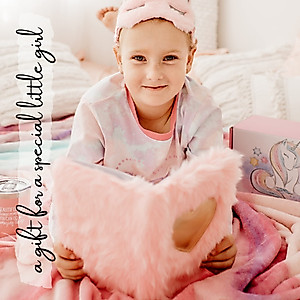 TrueSooth Unicorn Gifts for Girls Age 6-8 - Lavender Plushie/Plush Star Pillow, Girls Unicorn Sleep Mask, Mug, Notebook Set - Birthday for 6, 7, 8 Year Old Girl, Little Girl Gifts