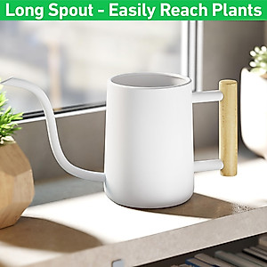Indoor Watering Can with Long Spout - 35oz White Watering Can for Indoor Plants - Cute Watering Can Indoor - Small Watering Can for Indoor Plants - Indoor Plant Watering Can - Houseplant Watering Can