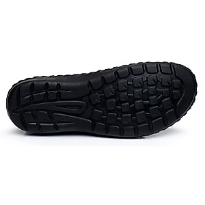 TASOGEN Summer Men's Mesh Breathable Walking Loafers,Outdoor Lightweight Slip-on, Mesh Casual Shoes,Stitching Honeycomb Hiking Shoes Durable Soft Leather-Brown 41