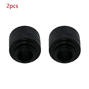 CZQC Black PC Water Cooling System Soft Tube Connector 2PCS G1/4" to 3/8" ID, 1/2" OD Compression Fitting for Soft Tubing