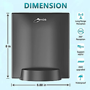 TV Antenna, Digital TV Antenna for Smart TV Indoor Amplified Long Range Reception, Premium HDTV Antenna with Signal Booster - Support 4K HD Local Channels for TV All Television