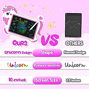 Unicorn Toys for Girls 3-8: 10 Inch LCD Writing Tablet for Kids 4 5 6 7 Year Old Girl Boy Toddler Drawing Pad Doodle Board Travel Activity Games for Kid Age 3-5 Educational Learning Toy