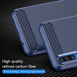 EUAGVQY for Samsung A50 Galaxy A50 Galaxy A50S Case Carbon Fiber Soft TPU Anti-Slip Durable Lightweight Protective Phone Cover for Samsung Galaxy A50（Blue）