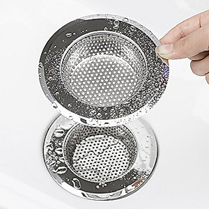 LARNACA 2PCS Kitchen Sink Drain Strainer, Premium Stainless Steel, Large Wide Rim 4.33" Diameter, Simplest of Drain and Strainers