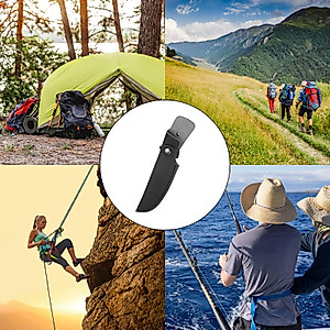 HARFINGTON Fixed Blade Knife Sheath 10" x 2.1" Belt Loop Design Straight Knife Holder Case with Copper Snap Closure for Outdoor Leisure Kitchen, Black