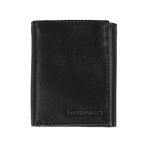 Steve Madden mens Rfid Trifold Wallet With Id Window, Black, One Size