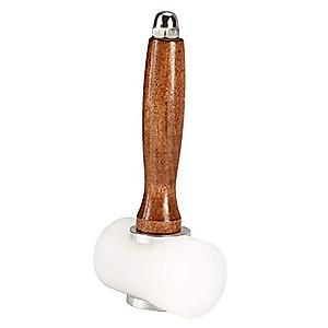 YaeTek DIY Leathercraft Wooden Mallet Leather Carving Hammer Wood Handle Nylon Hammer T Head