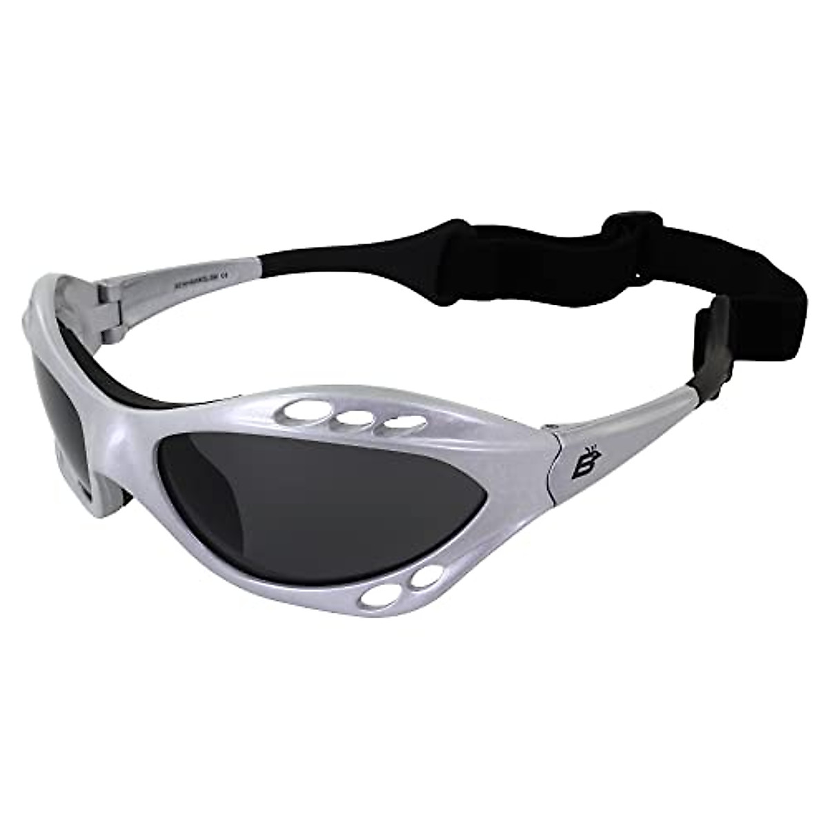 Birdz Eyewear Polarized Goggles Kite Surf Water Sport Surfing, Kayaking, Jetskiing PWC Personal Water Craft Silver Frame