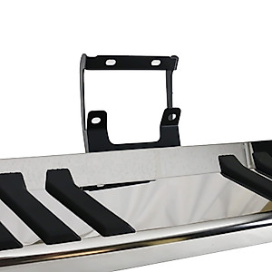 IKON MOTORSPORTS, Running Boards Compatible With 2015-2023 Ford F150 SuperCrew Cab, V Style Silver Steel Side Step Bar Nerf Bar