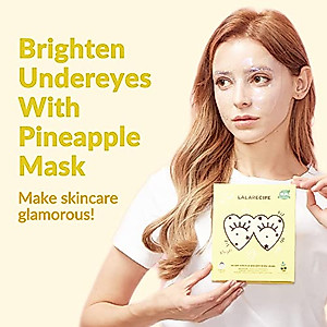 LALARECIPE Pineapple Heart-Shaped Under Eye Masks | Pack of 10 | Hydrogel Eye Patches with Vitamin C & Niacinamide-Hydrating, Cooling & Revitalizing | Reduce Dark Circles, Puffiness & Wrinkles