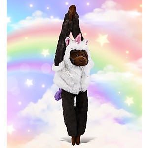 DolliBu Unicorn Dress Up Set for Teddy Bear Plush Toy – White Unicorn Plush Costume for Stuffed Animals, Cute Stuffed Plush Unicorn Jacket Teddy Bear Costume, Stuffed Animal Clothes – Small