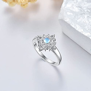 LONAGO Witches Knot Moonstone Ring 925 Sterling Silver Wicca Moon Irish Celtic Band Ring Jewelry Gifts for Women (7)