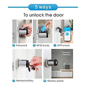 WELOCK Safer Keyless Entry Door Lock Deadbolt, Smart Bluetooth Locks Deadbolt Digital Electric Door Lock with Keypad APP Control IC Card Mechanical Key, Easy to Install