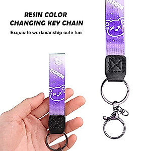 Kawaii Car Keychain Gradient Color Cute Keychains for Women/Men/Girls/Kids,Personalized Bear Keychains for Backpacks Charms Purse (Purple)…
