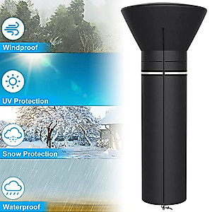 [2 Pack] Patio Heater Cover, 600D Oxford Fabric Outdoor Heater Cover with Waterproof Zipper and Reflective Ribbon, PU Coating & Anti-UV & Snow-proof & Dust-proof Garden Cover, 89''H x 33"D x 19"B