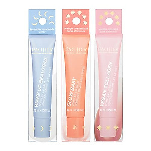 Pacifica Beauty, Complex Lip Balm Trio, Glow Baby, Wake Up Beautiful, Vegan Collagen, Hydrating, Lip Gloss, Dry Lips, Moisturize, Chapped Lips, Orange, Lavender Lemon, Vanilla, Non-Sticky, Vegan