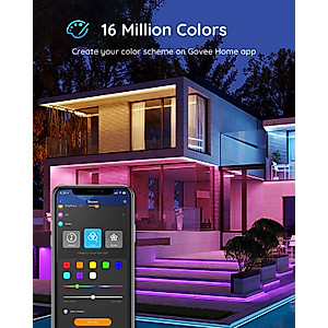Govee Outdoor LED Strip Lights, 32.8ft RGBIC Smart Outdoor Lights, IP65 Waterproof Lights, 16 Million Colors, Bluetooth App Control, Rope Lights Outdoor for Roof Balcony Garden Patio Porch Pool