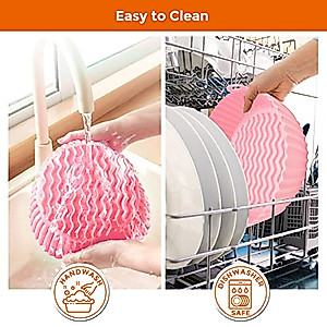Silicone Air Fryer Liners, 7.5'' Pink 3 to 6 QT Round Reusable Air Fryer Silicone Bowls Pots Basket Covers Replacement of Parchment Paper for COSORI Ninja Air Fryers Oven Accessories