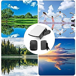 Mirror Reflection for Phone Camera, Smartphone Camera Mirror Reflection Clip Kit Camera Shots, Adjustable Mobile Phone Reflection Camera Clip for Travel,Mirror Reflection Clip for Phone Camera(Black)
