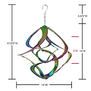 Red Carpet Studios 31065 Hanging Cosmix Wind Spinner, Double Helix, Rainbow