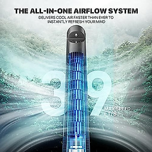 mollie Oscillating Quiet Tower Fan with Remote Control 3 Speeds 12H Timer Portable LED Display 47 Inch Electric Air Circulator Cooling Floor Standing Fan for Home Bedroom Office Living Room Gray