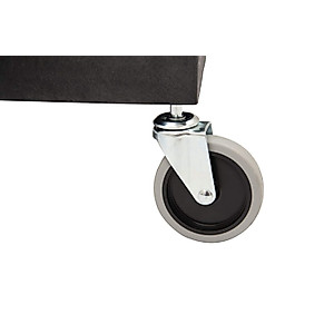 Luxor"24"" x 18"" Plastic Utility Tub Cart- Three Shelf- Black" -SEC111-B