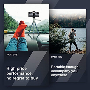 Phone Tripod Fotopro 40 Inch Lightweight Travel Tripod for iPhone Camera with Bluetooth Remote Phone Mount Portable Camera Tripod Stand for Vlogging Video Blue