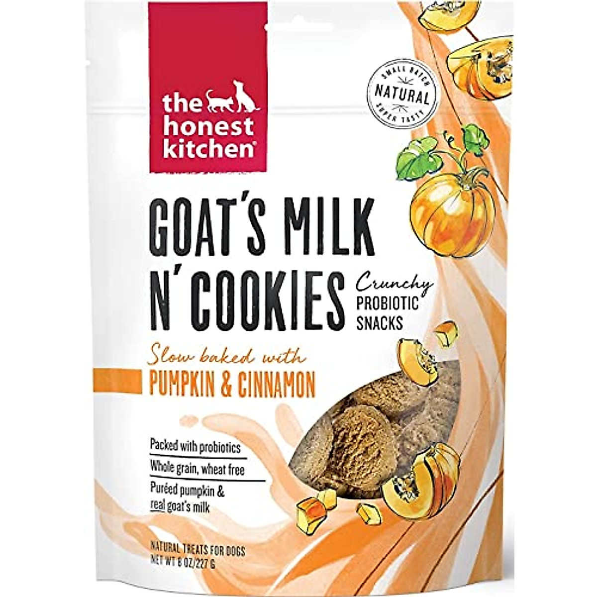 Aurora Pet Variety Pack (3) The Honest Kitchen Goat's Milk N' Cookies Slow Baked Dog Treats (1) Blueberries & Vanilla (1) Peanut Butter & Honey (1) Pumpkin Flavor (8-oz Each) with AuroraPet Wipes